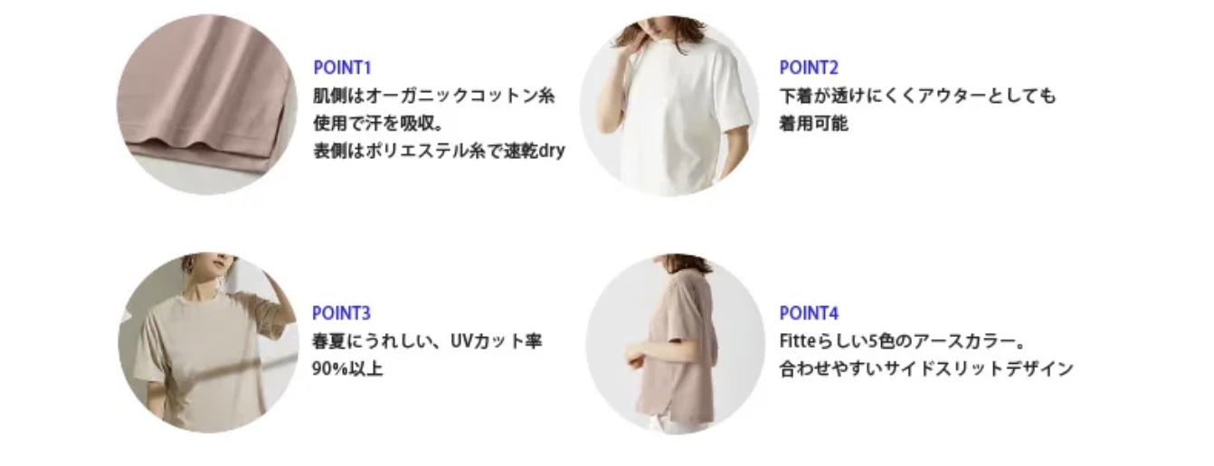 グンゼ株式会社 肌へのやさしさや、吸汗速乾のインナー機能も備えた1枚でおでかけできるTシャツ「Fitte クイックドライシャツ」発売 ...